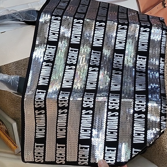 Victoria's Secret | Bags | New W Tags Victorias Secret Silver Sequin ...
